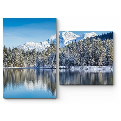 Модульная картина Красота горного озера 100x75
