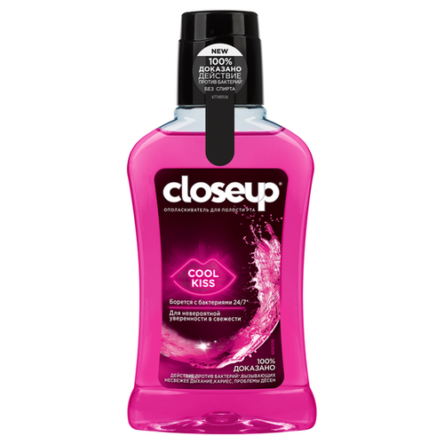 CloseUp ополаскиватель для полости рта Cool kiss, 250 мл, мята, розовый