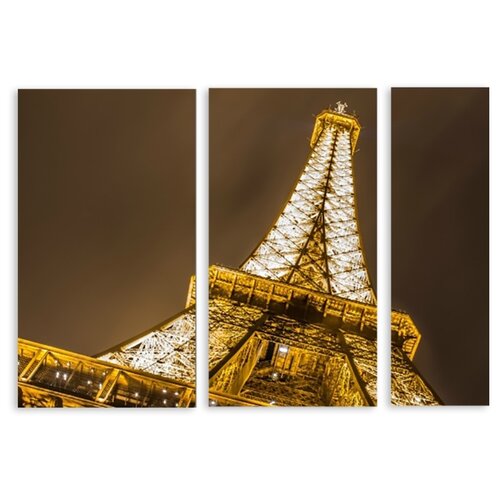 Модульная картина на холсте "Эйфелева башня" 90x65 см