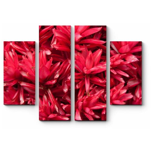 Модульная картина Красные тропические цветы90x68