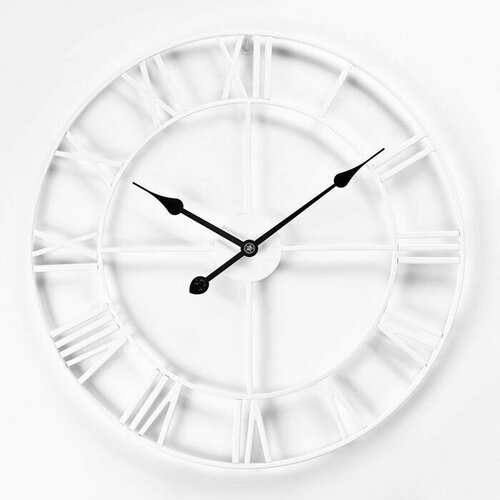 Часы настенные, серия: Лофт, плавный ход, диаметр60 см, белые