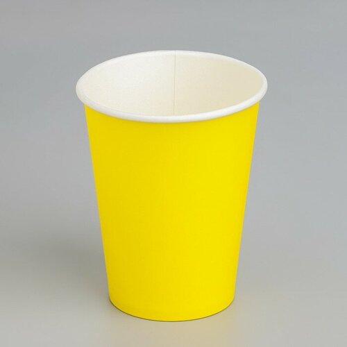 Стакан бумажный "Желтый" 350 мл, диаметр 90 мм, 50 штук