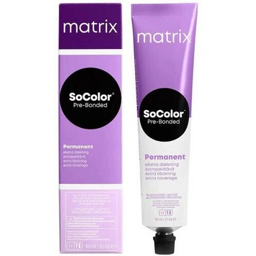 Matrix SoColor Pre-bonded стойкая крем-краска для седых волос Extra coverage, 504NJ шатен натуральный нефритовый, 90 мл