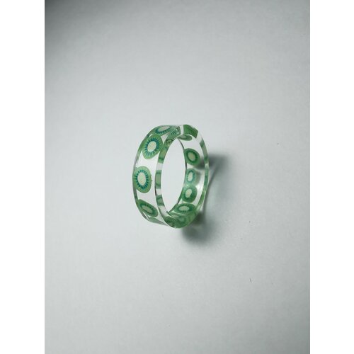 Кольцо-кулон, полимерная глина, размер 19, зеленый, бесцветный