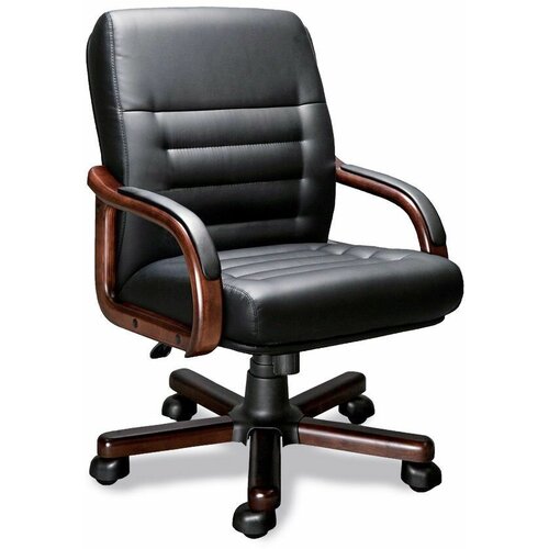 Кресло для руководителя Мирэй Групп Myra B LX плюс (орех тай), обивка: искусственная кожа, цвет: экокожа черная