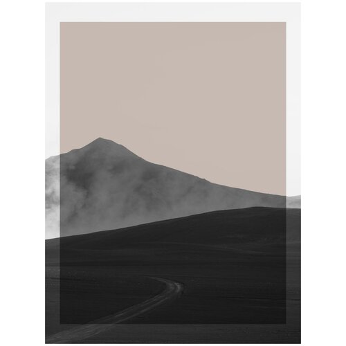 Постер / Плакат / Картина Вид на вулканическую землю 40х50 см в раме