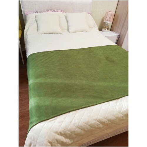 Покрывало - дорожка на кровать "Кружева" Канвас 80х200 см, зеленая трава