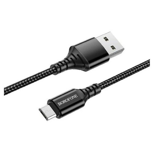 Кабель Borofone BX54, microUSB - USB, 2.4 А, 1 м, нейлоновая оплётка, чёрный