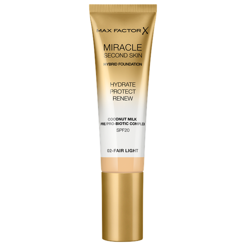 Max Factor Тональный крем Miracle Touch Second Skin, SPF 20, 30 мл/30 г, оттенок: 02 fair light