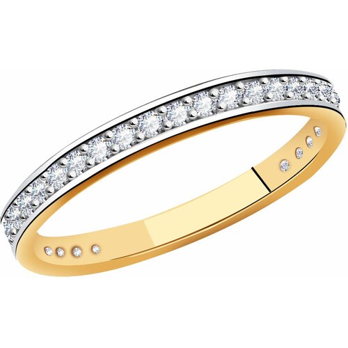 Кольцо Diamant online, золото, 585 проба, циркон, размер 16