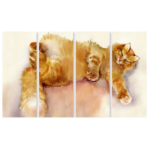 Модульная картина на холсте "Рыжий кот" 150x94 см