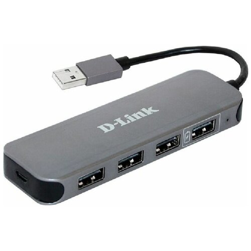 Концентратор USB 2.0 D-Link DUB-H4/D1A/E1A 4 x USB 2.0 черный