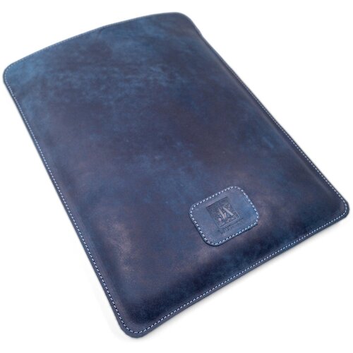 Кожаный чехол J.Audmorr для Macbook 14 Pro / Ноутбука 13,3"-14" (325 х 225 х 18 мм), синий, Newbridge 14 Navy