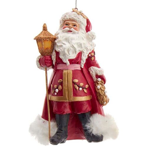 Kurts Adler Елочная игрушка Санта Клаус в красном - Christmas Lantern 13 см, подвеска T2947
