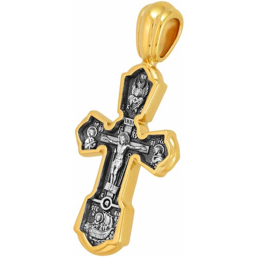 Крестик Акимов, серебро, 925 проба, золочение, размер 5.9 см.