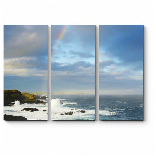 Модульная картина Морской пейзаж с радугой 130x93