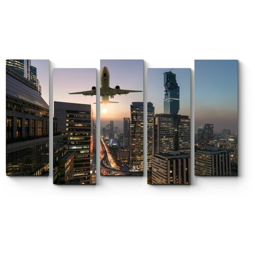 Модульная картина Пролетая над крышами Бангкока130x75