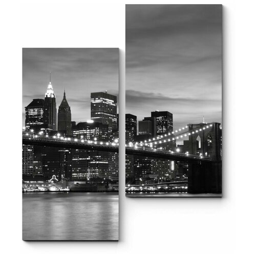 Модульная картина Бруклинский Мост ночью40x50