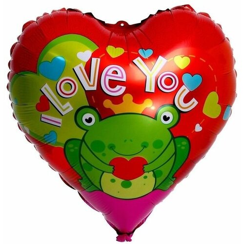 Воздушный шарик, фольгированный 18" "Влюбленная лягушка"