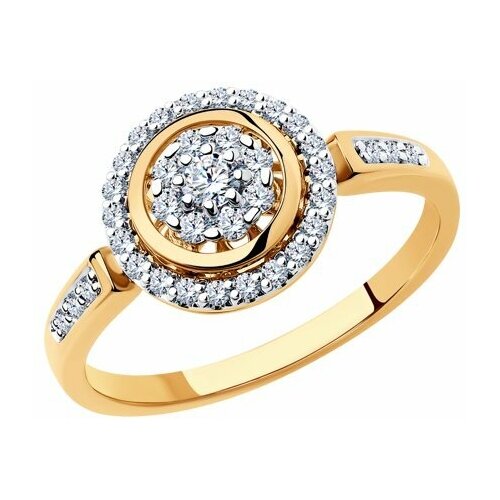 Кольцо Diamant online, золото, 585 проба, бриллиант, размер 18.5