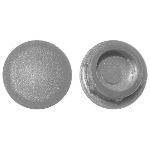 Пластиковая заглушка под отверстие диаметром 12 мм, светло серого цвета, с диаметром шляпки 15 мм (30шт)
