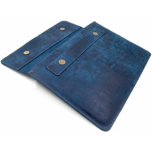 Кожаный Чехол J.Audmorr для ноутбука 14-15" (Macbook 15 Air), синий, Newport 15 Navy
