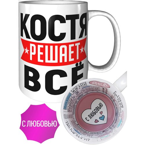 Кружка Костя решает всё - внутри признания в любви