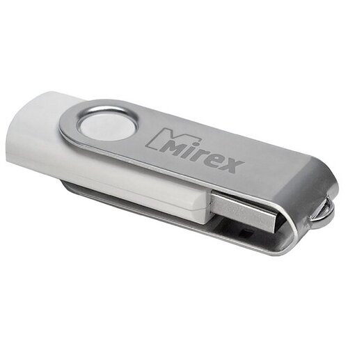 Флешка Mirex SWIVEL WHITE, 32 Гб, USB2.0, чт до 25 Мб/с, зап до 15 Мб/с, белая