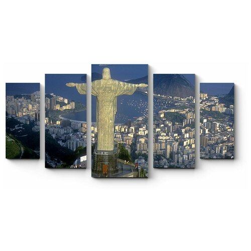 Модульная картина Над ночным Рио-де-Жанейро 180x99