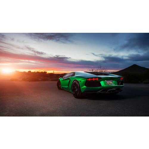 Картина на холсте 60x110 LinxOne "Lamborghini Aventador supercar" интерьерная для дома / на стену / на кухню / с подрамником