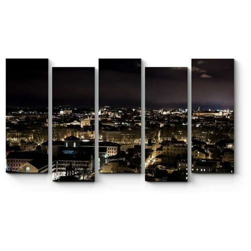Модульная картина Ночная панорама Рима 130x75