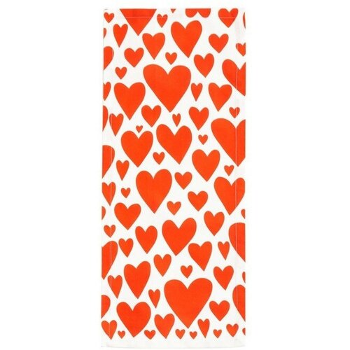 Дорожка на стол "Этель" Red hearts 30х70см, 100% хлопок, саржа 190 г/м2, 2 штуки