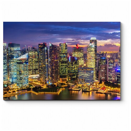 Модульная картина Чудесный закат в сердце Сингапура 120x80