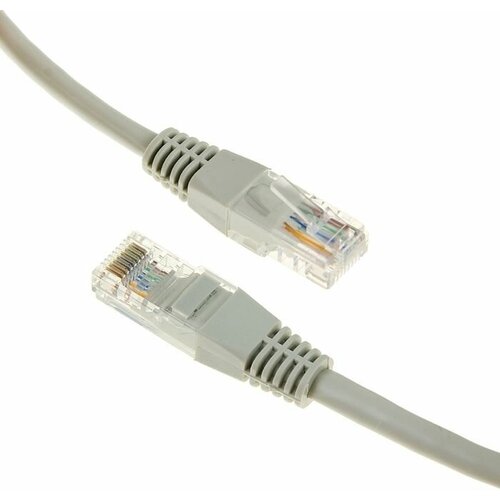 Патч-корд Gembird PP12e-20M, UTP 5е кат, RJ-45(m)-RJ-45(m), 20 м, серый