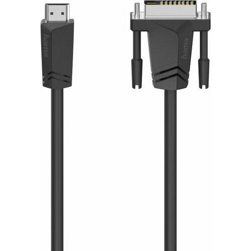 Кабель аудио-видео HAMA H-205018, HDMI - DVI-D (Dual Link) , 1.5м, GOLD, черный [00205018]