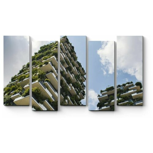 Модульная картина Вертикальный лес на миланских домах90x52