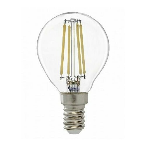 Лампа светодиодная филамент GLDEN-G45S-10W-230V-E14-4500K (10шт) General