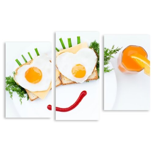 Модульная картина на холсте "Завтрак для любимых" 90x67 см