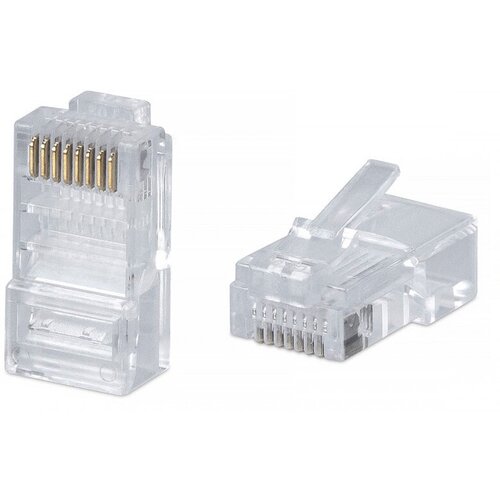 Коннектор WRline WR-8P8C-C5E UTP кат.5E RJ45 прозрачный упак.100шт