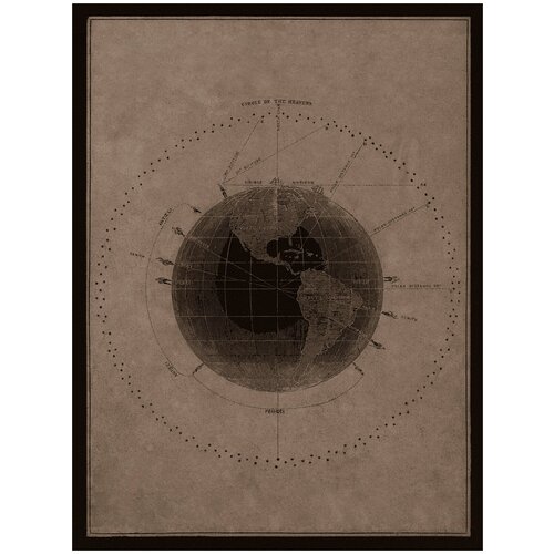 Постер / Плакат / Картина Астрономическая карта нашей планеты 40х50 см в подарочном тубусе
