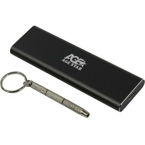 AgeStar Контейнер для HDD 31UBNV1C GRAY USB 3.1 Type-C Внешний корпус M.2 NVME M-key 31UBNV1C GRAY , алюминий, черный 17310
