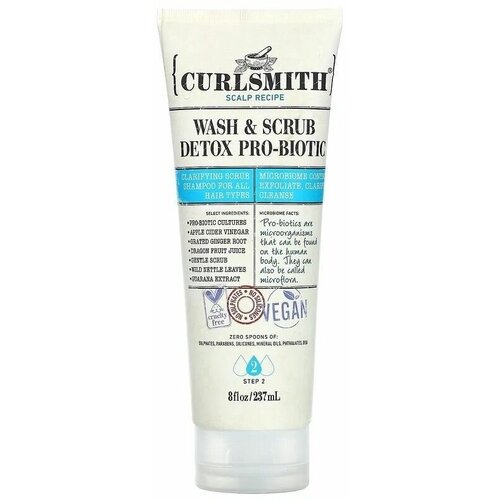 Curlsmith, Пробиотический шампунь для мытья и очищения от токсинов, для всех типов волос, 237 мл