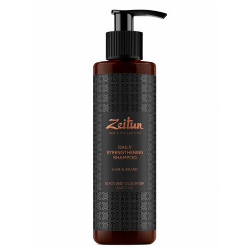 Zeintun Шампунь для волос и бороды укрепляющий для мужчин, 250 мл