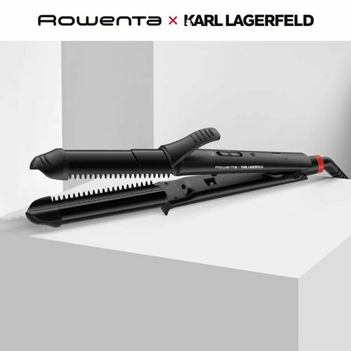 Мультистайлер для волос 3 в 1 ROWENTA Karl Lagerfeld CF451LF0, выпрямление/завивка, 170-200 °C, черный, 1830008551 В комплекте: 1шт.