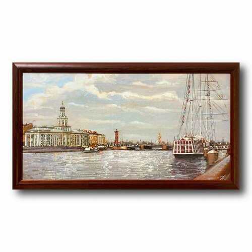 Premium коллекция Картина в деревянной раме 30Х70 "Вид Санкт-Петербург"