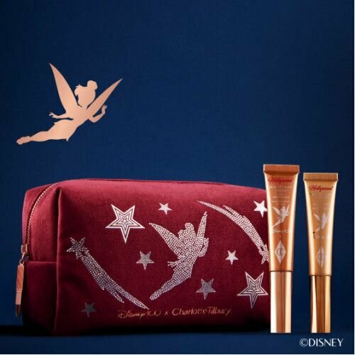 Набор жидких хайлайтеров Disney100 х Charlotte Tilbury Magic glow & Makeup Bag Duo, gold/spotlight