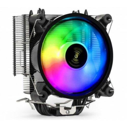 Кулер ExeGate Dark Magic EXX400V2-PWM. RGB (Al+Cu, черное покрытие, 4 тепл. трубки, LGA775/1150/1151/1155/1156/1200/1700/AM2/AM2+/AM3/AM3+/AM4/FM1/FM2/7