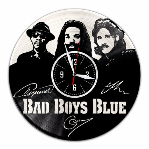 Bad Boys Blue - настенные часы из виниловой пластинки (с серебряной подложкой)