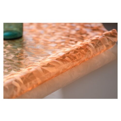 Прозрачная скатерть на стол "Битое стекло". Цвет: золотисто-медный. Размер 80 см * 100 см, Толщина 0,65 мм.