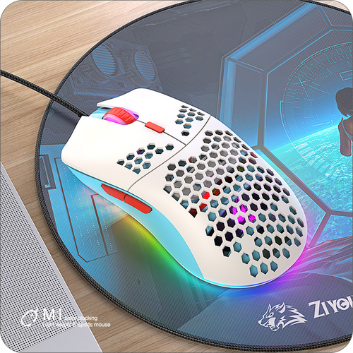 Мышь компьютерная игровая Wolf M1 с RGB подсветкой 6400 DPI мышка проводная для компьютера ноутбука gaming game mouse mice mouse